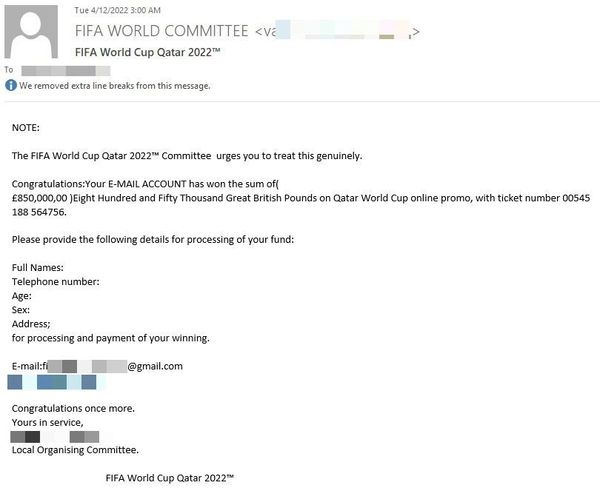 Scam Alert: FIFA World Cup Lottery Scams are Back in Business