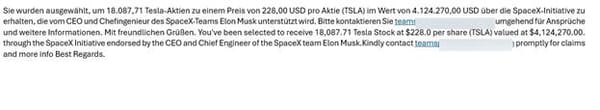 Beware of SpaceX and Tesla Stock Giveaway Scams Flooding Inboxes