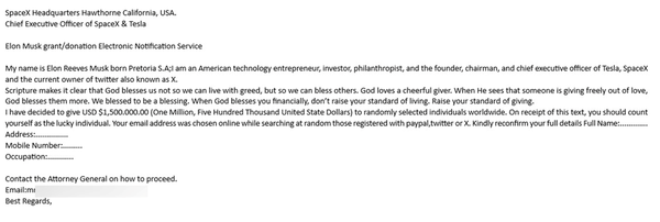 Beware of SpaceX and Tesla Stock Giveaway Scams Flooding Inboxes