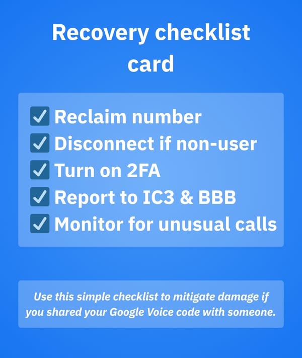 Google Voice Verification Code Scam