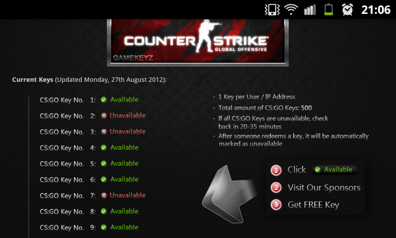Counter Strike Fans Tempted with False CS:GO Keys
