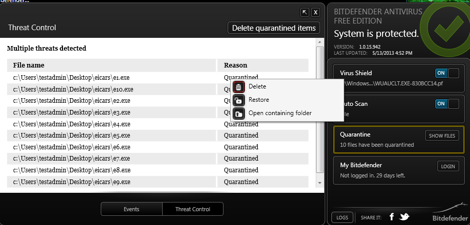 Bitdefender Antivirus Free Adds Quarantine Ability