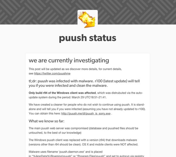 Puush accidentally infects Windows users with password-stealing malware