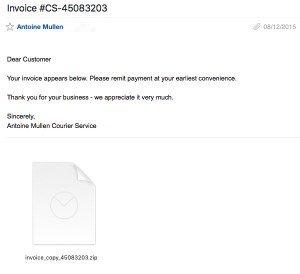 Watch out for malware disguised as unpaid invoices!