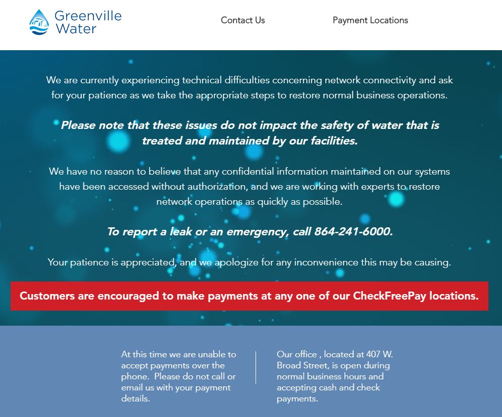 South Carolina water supplier targeted in "international cyberattack"